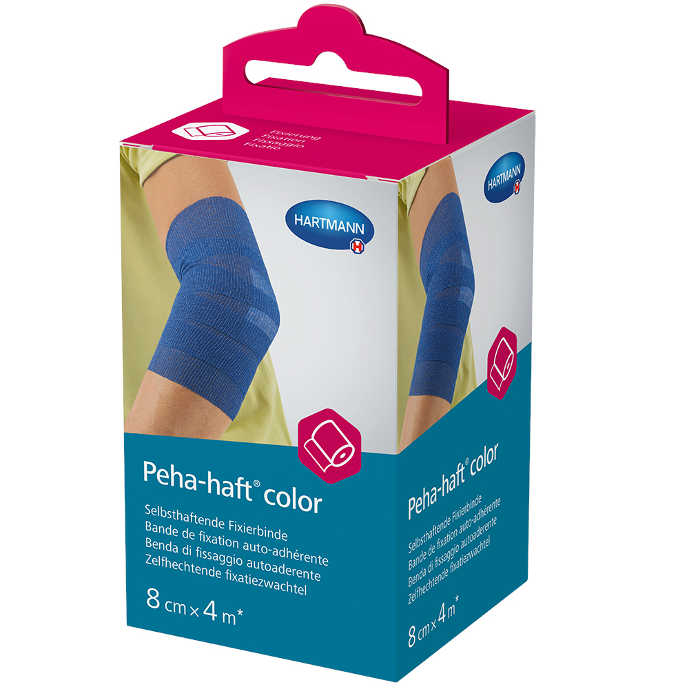 Peha-haft color Fixierbinde latexfrei 8 cm x 4 m blau 1 St Binden ...