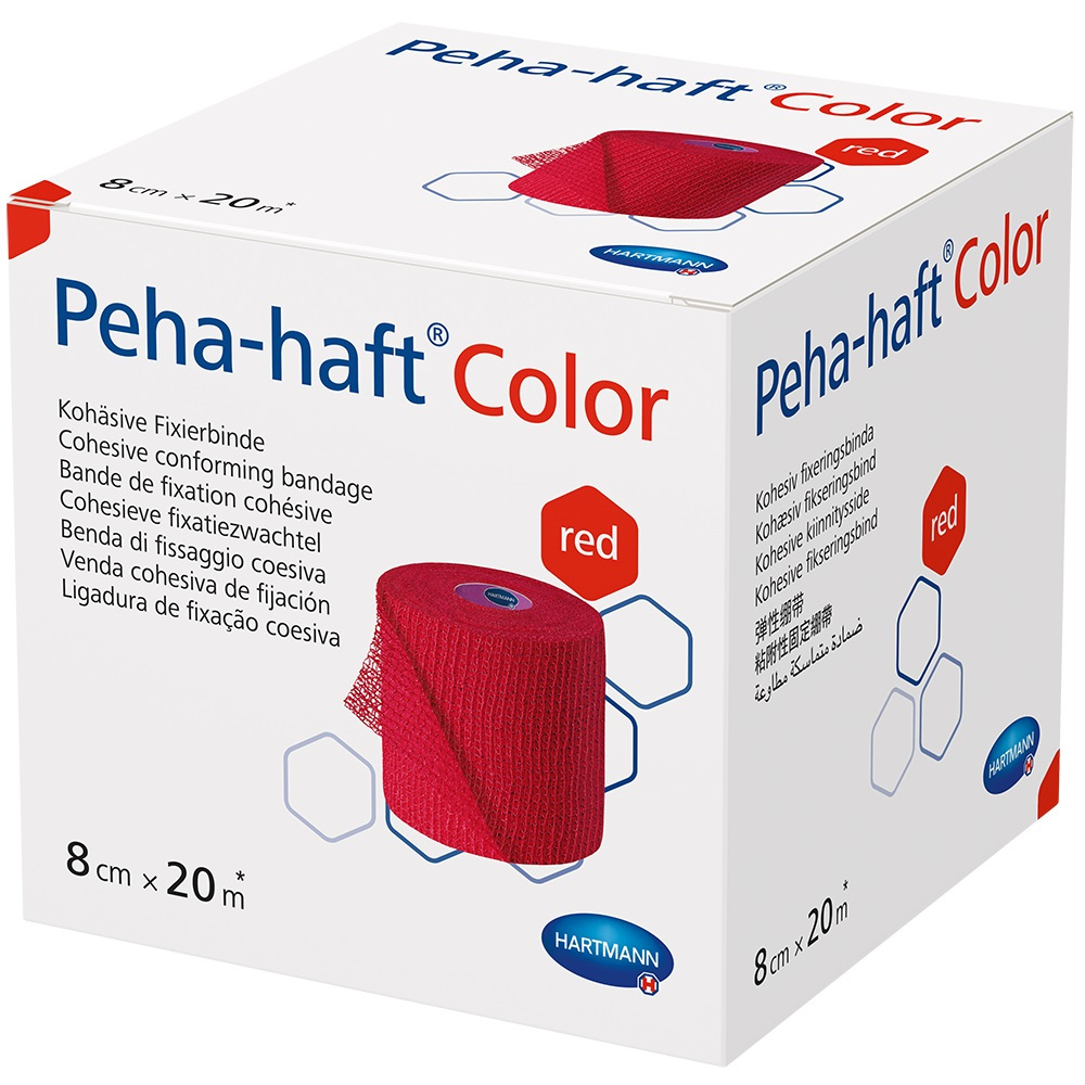 PEHA-HAFT Color Fixierbinde latexf.8 cmx20 m rot 1 St Binden | 08886500
